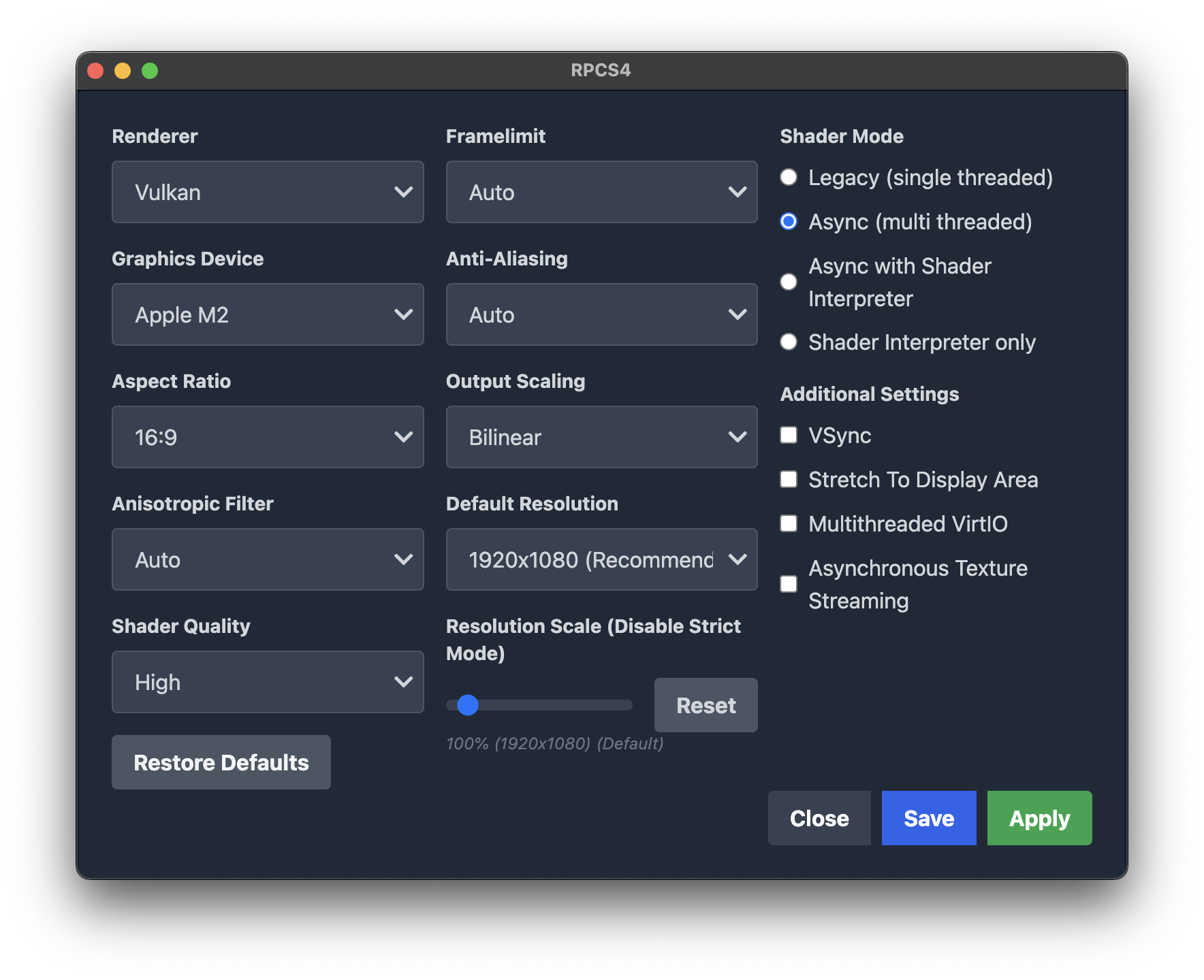 Graphics Configuration - RPCS4